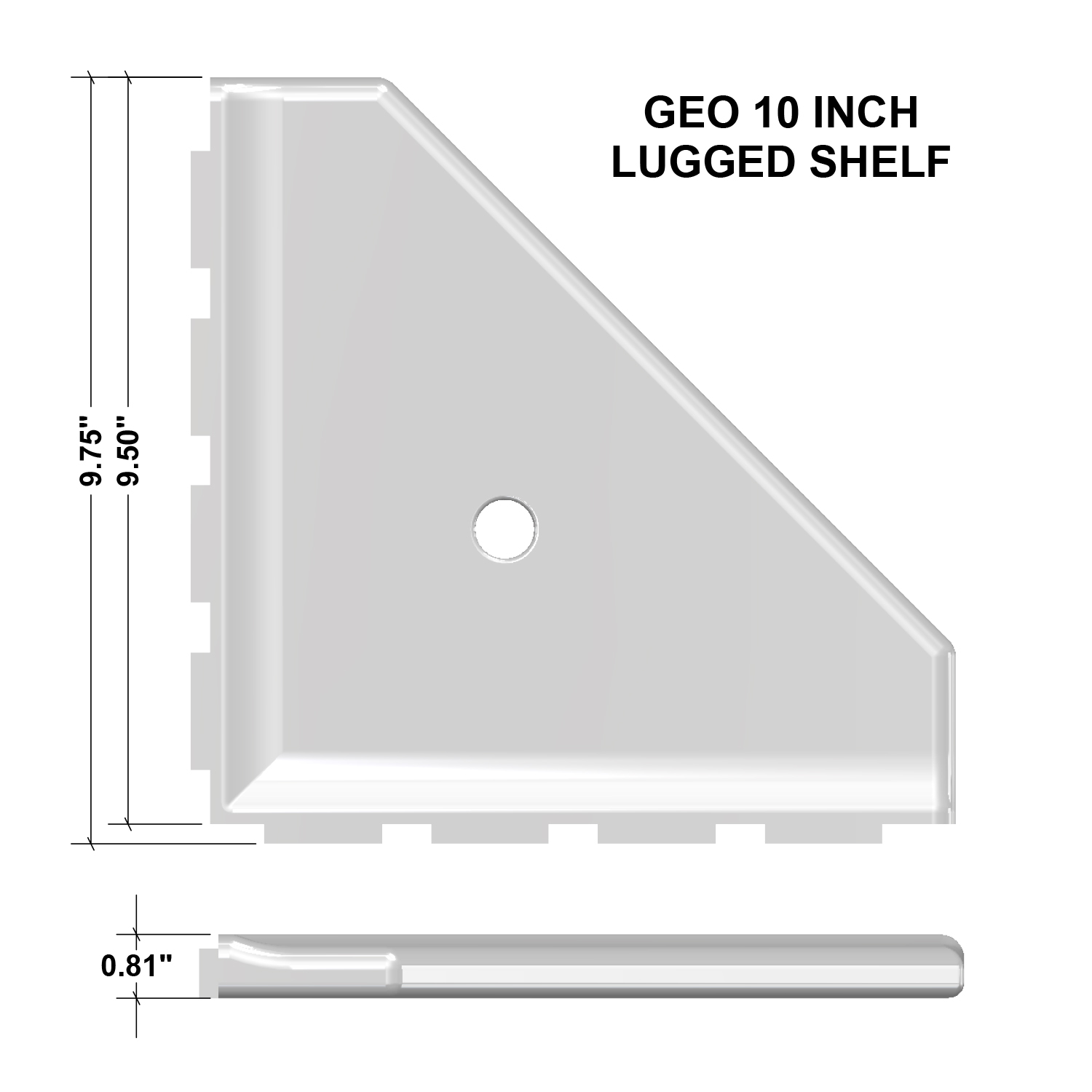 Geo Lugged 10” Corner Shelf – Available in 7 Colors – Questech